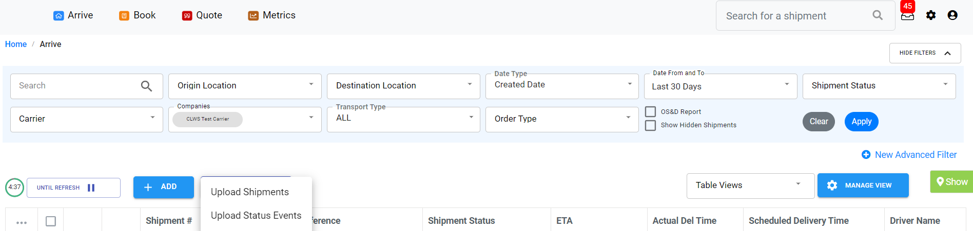 How to Upload Transport Statuses in Bulk – Clockwork Logistics Systems