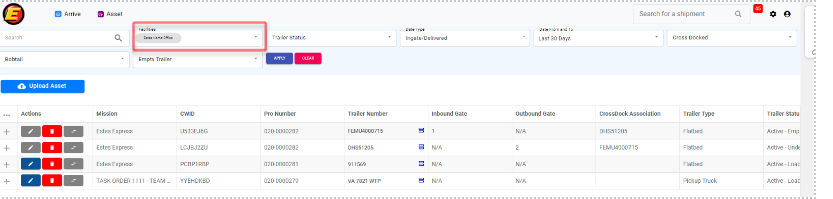 Using the Asset Screen – Clockwork Logistics Systems